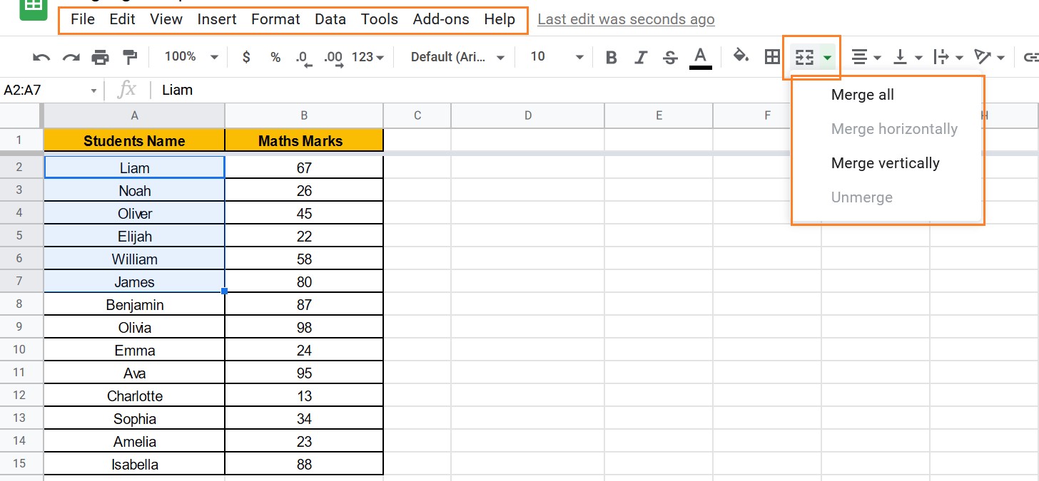 How To Quickly Merge Cells In Google Sheets Merge Unmerge Without 0 