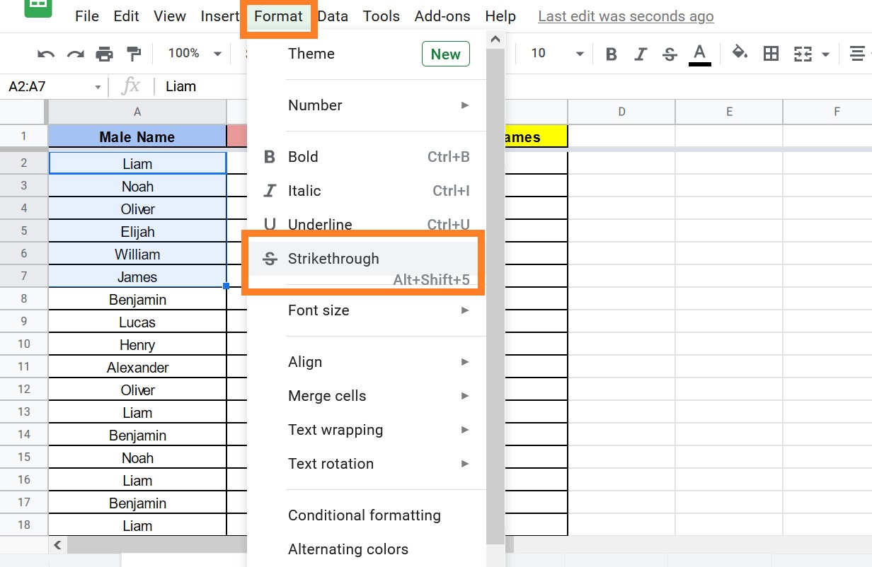 How To Strikethrough In Google Sheets 3 Easy Shortcut Methods Google 