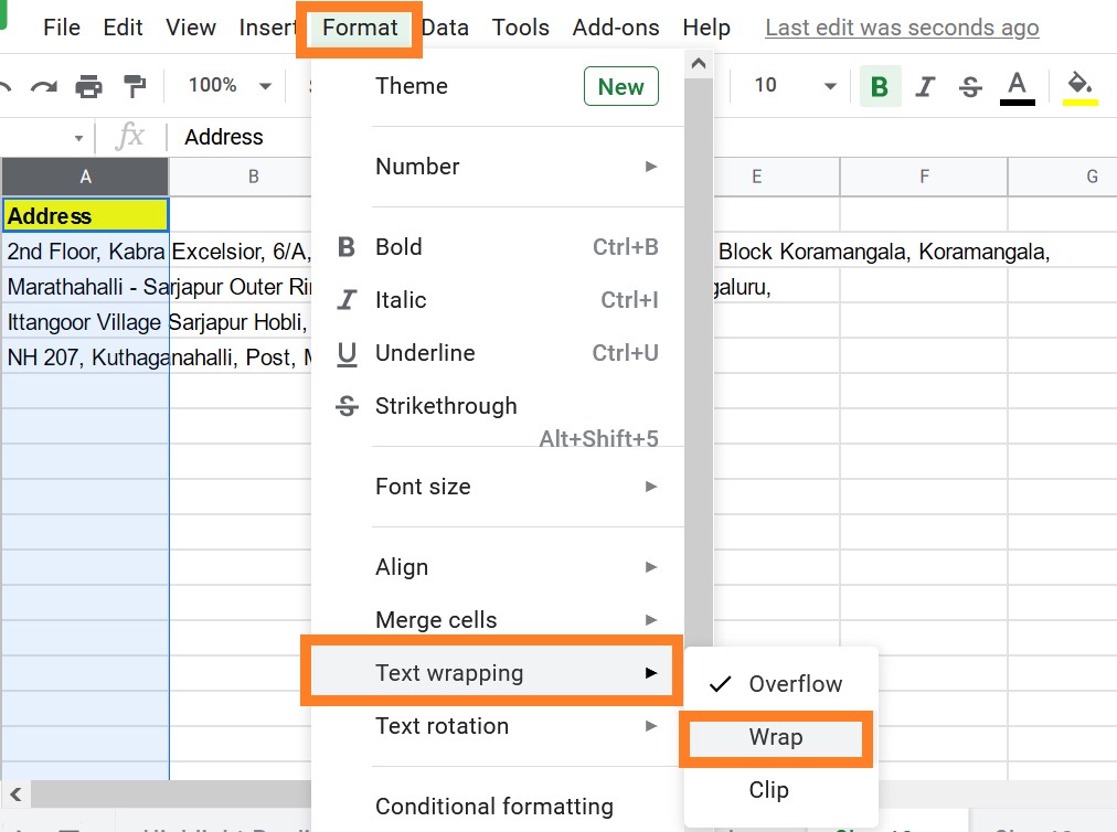 How To Wrap Text In Google Sheets Expand Cell Using Text Wrap Google 