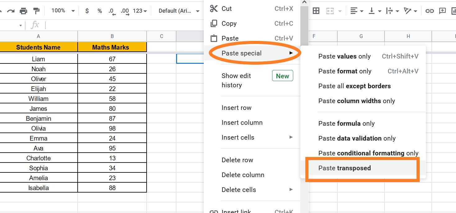 How To Quickly Transpose Data In Google Sheets TRANSPOSE Paste Special Method Google Sheets Tips