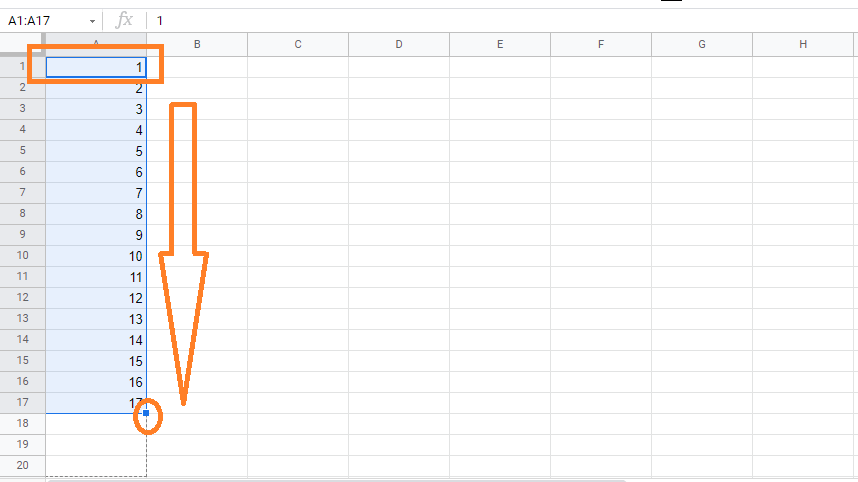 How To Fill Down In Google Sheets Using Fill Handle With Keyboard 