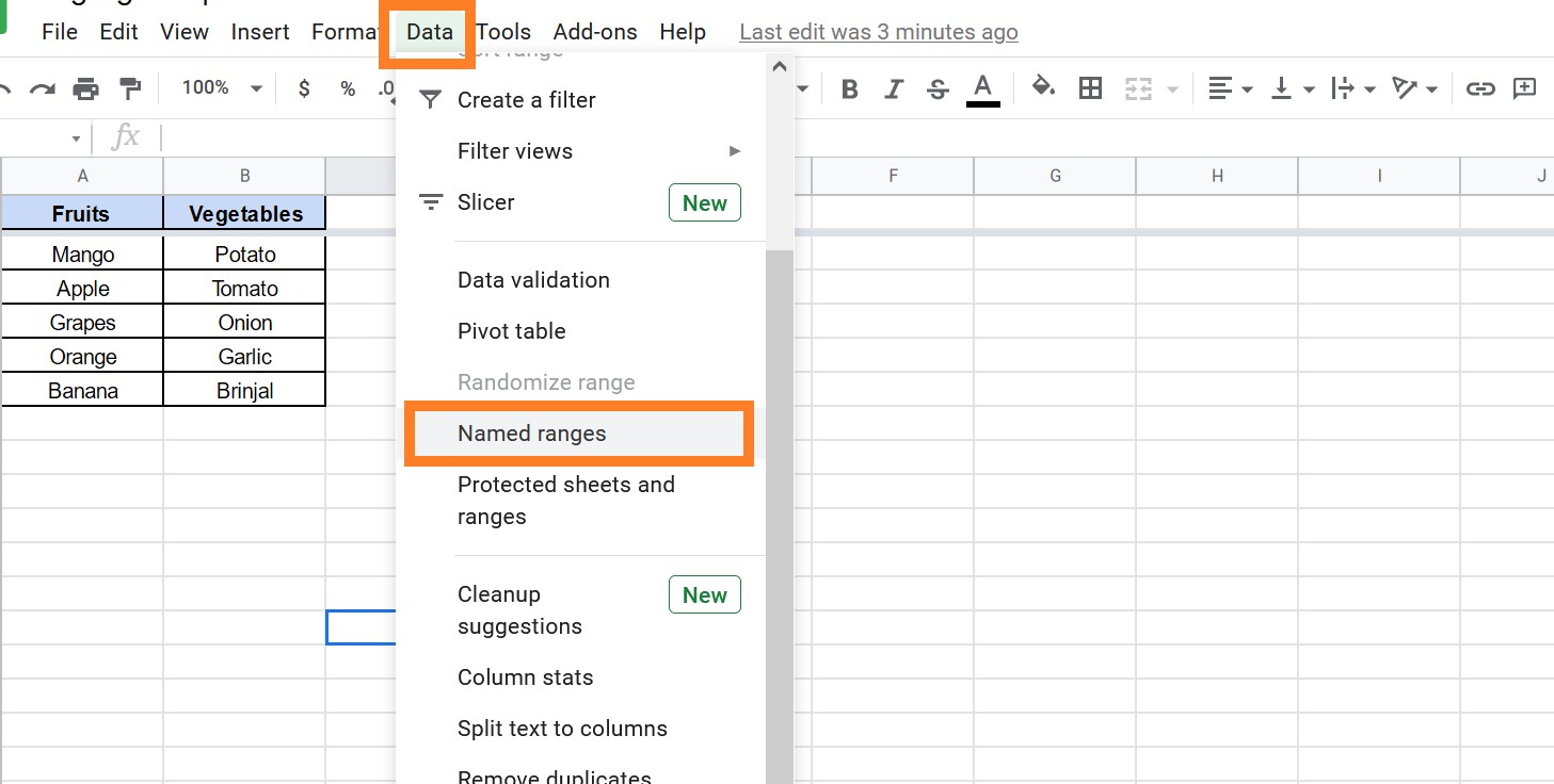 How To Create Named Ranges In Google Sheets Static Dynamic Google