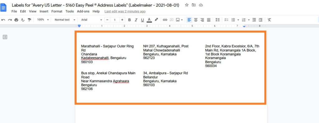 How To Print Labels From Google Sheets Print Addresses On Envelopes In 