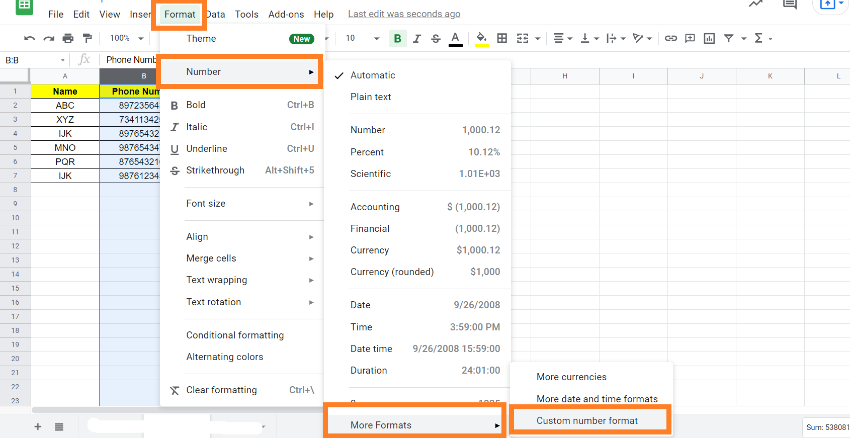 How To Format Phone Numbers In Google Sheets Google Sheets Tips