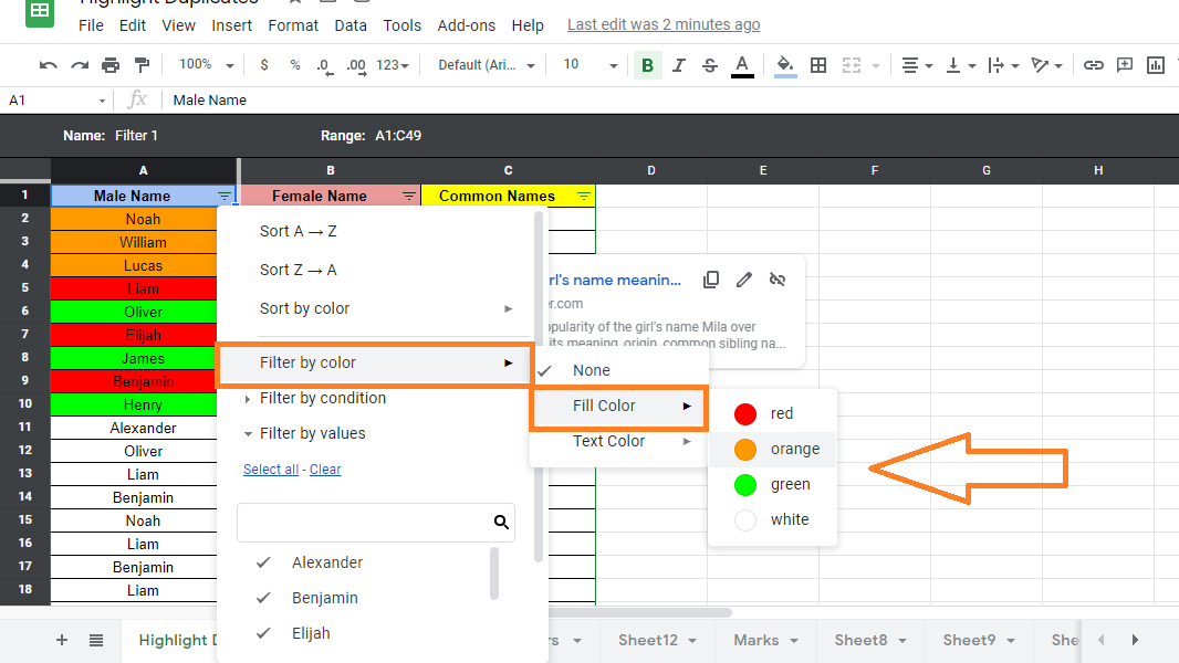 How To Sort By Color In Google Sheets Multiple Color Sort Filter By 