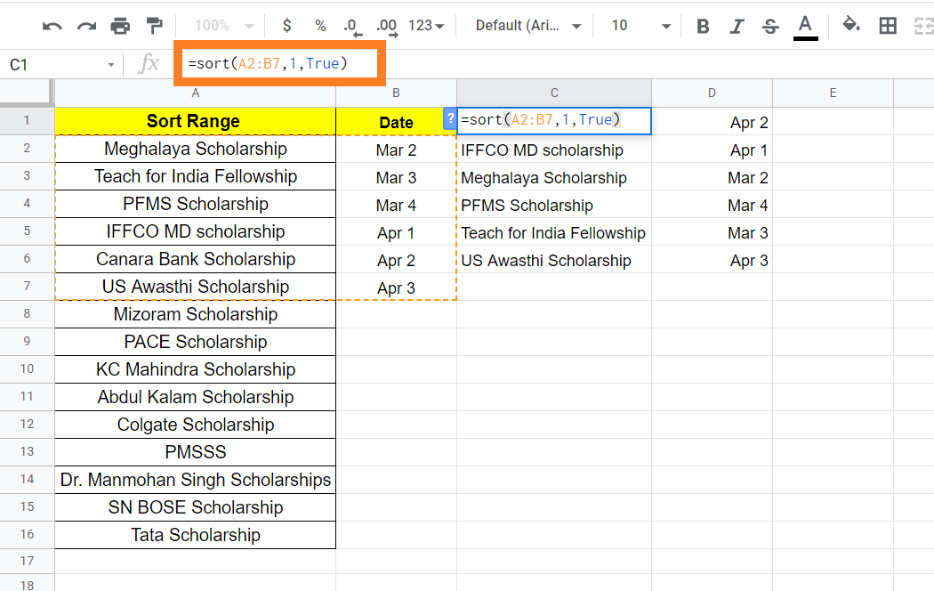 How To Sort Data In Google Sheets Built in Function Keyboard 