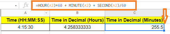 How To Convert Time To Decimal In Google Sheets Hour Minute Seconds 