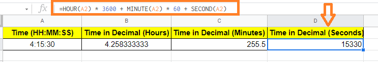 How To Convert Time To Decimal In Google Sheets Hour Minute Seconds 