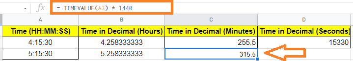 How To Convert Time To Decimal In Google Sheets Hour Minute Seconds 