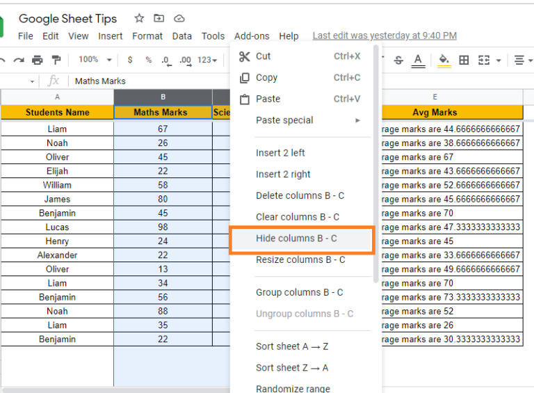 How To Hide Columns From Certain Users In Google Sheets 3 Easy Methods Google Sheets Tips