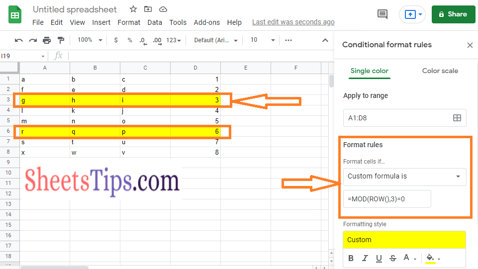 How To Add ColourFul Stripes In Google Sheets Cell Shading In Google 