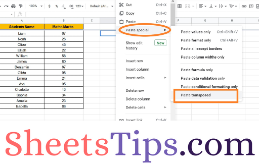 How To Convert Rows To Columns Or Backwards In Google Sheets Google Sheets Tips