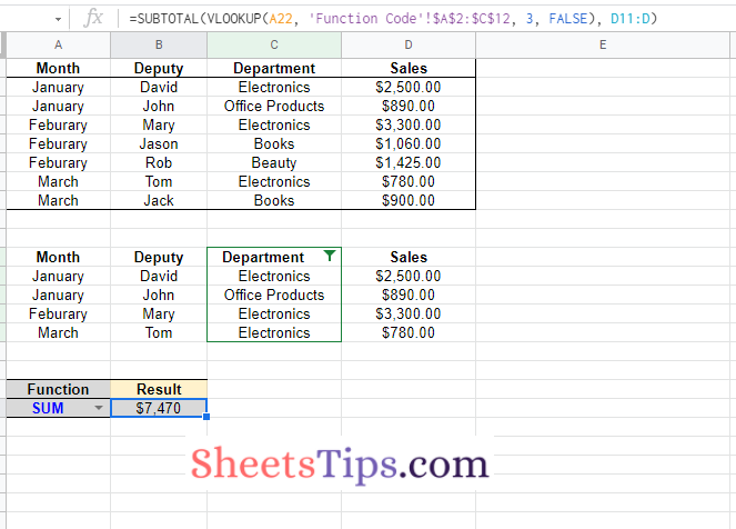 Subtotal Function In Google Sheets How To Subtotal In Google Sheets 