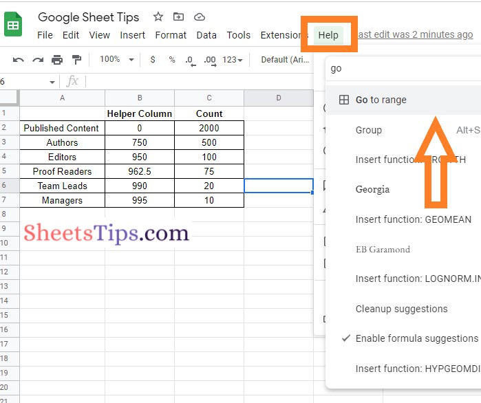 Jump To Cell Range In Google Sheets How To Jump To Specific Cell Range In Google Sheets 