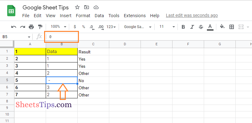 How To Show Zero As Dash In Google Sheets Replace Dash With Zero 